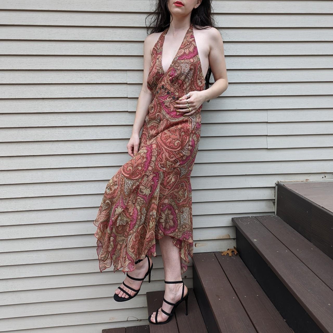 Phenomenal, elegant Silk Gypsy halter... - Depop