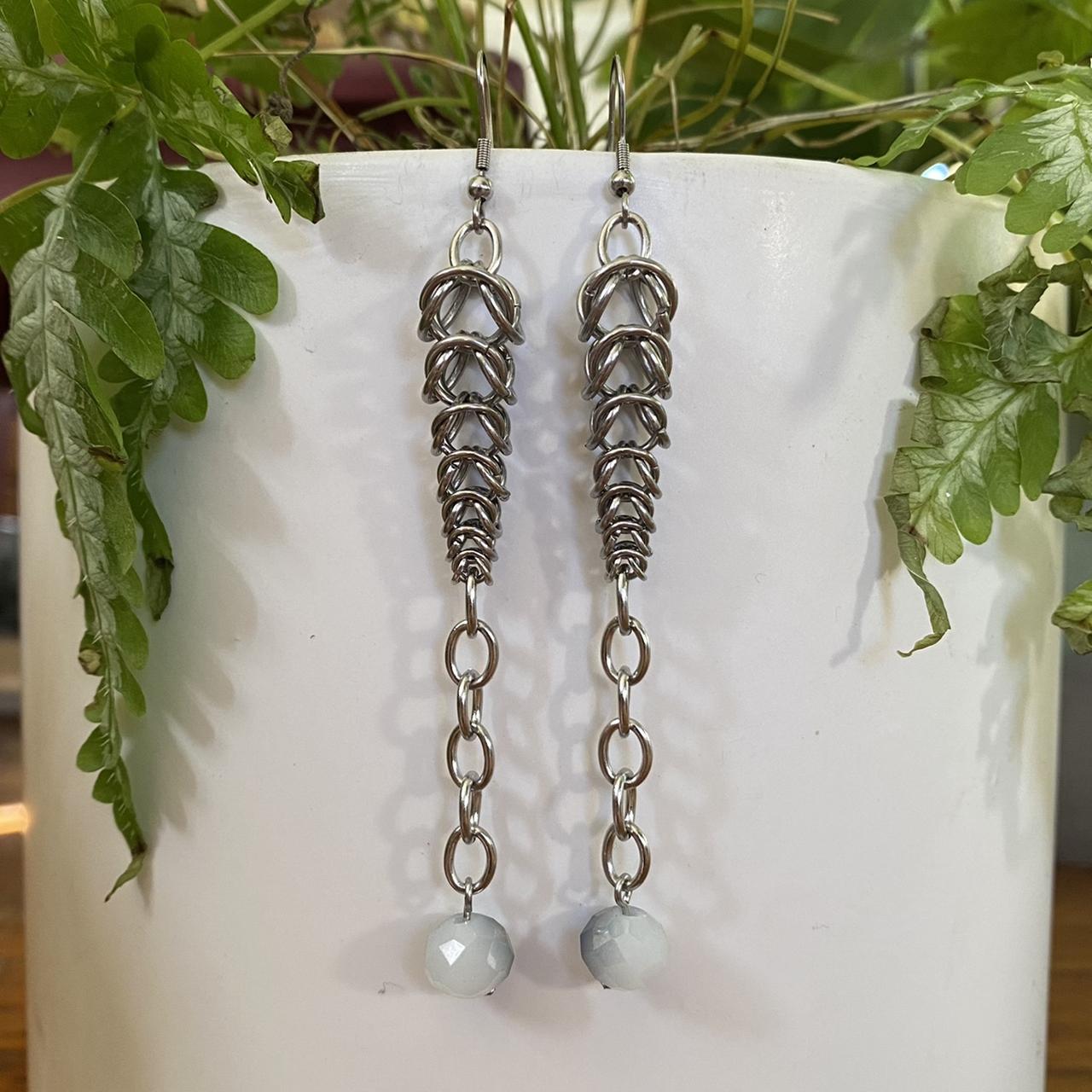 Handmade chainmail earrings. Sort of iris van herpen... - Depop