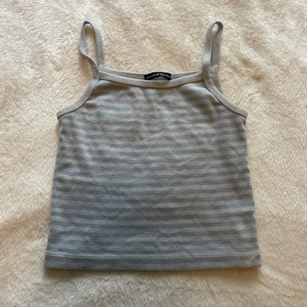 brandy melville blue striped tank top | one size |... - Depop