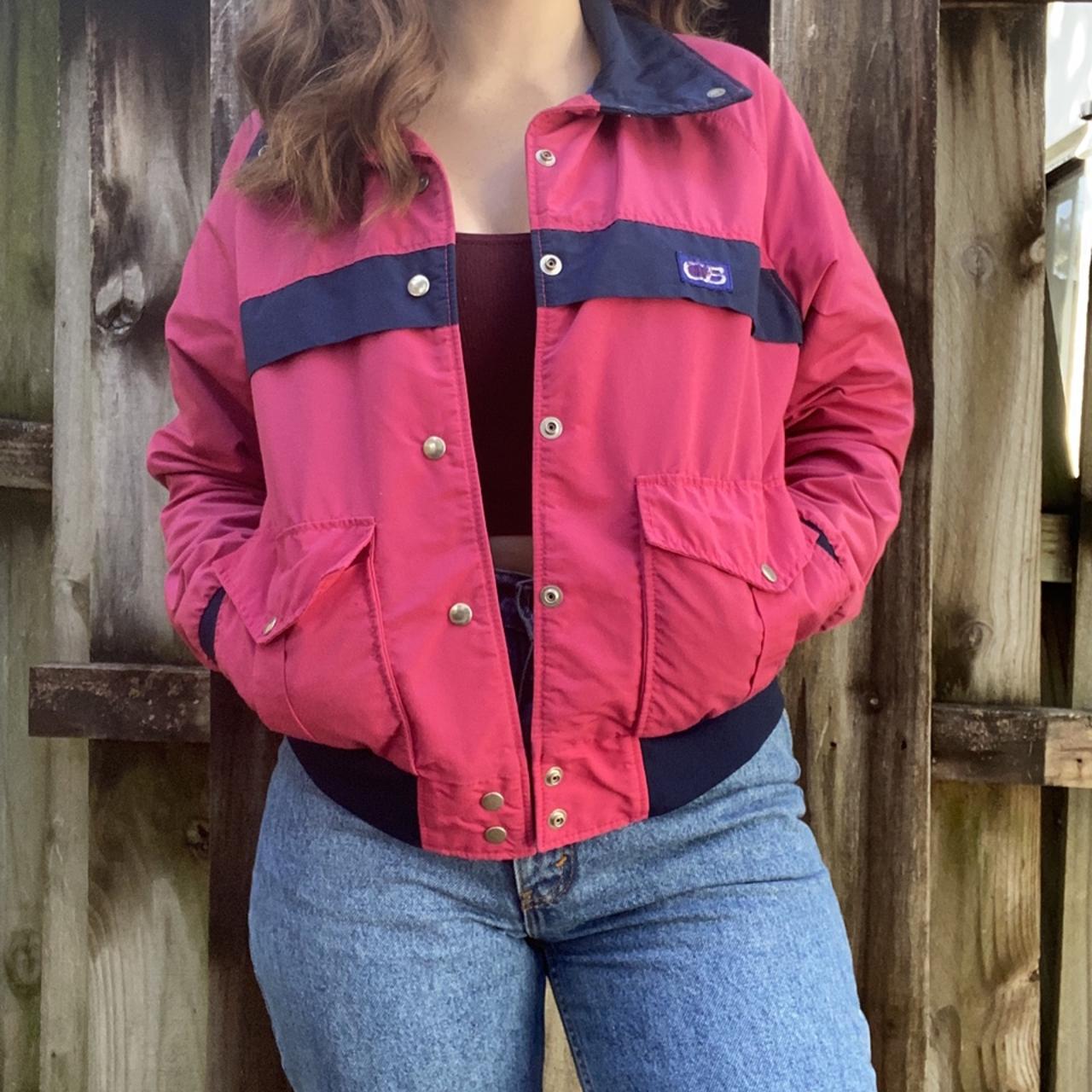Vintage CB Sports Jacket Pink with blue details,... - Depop