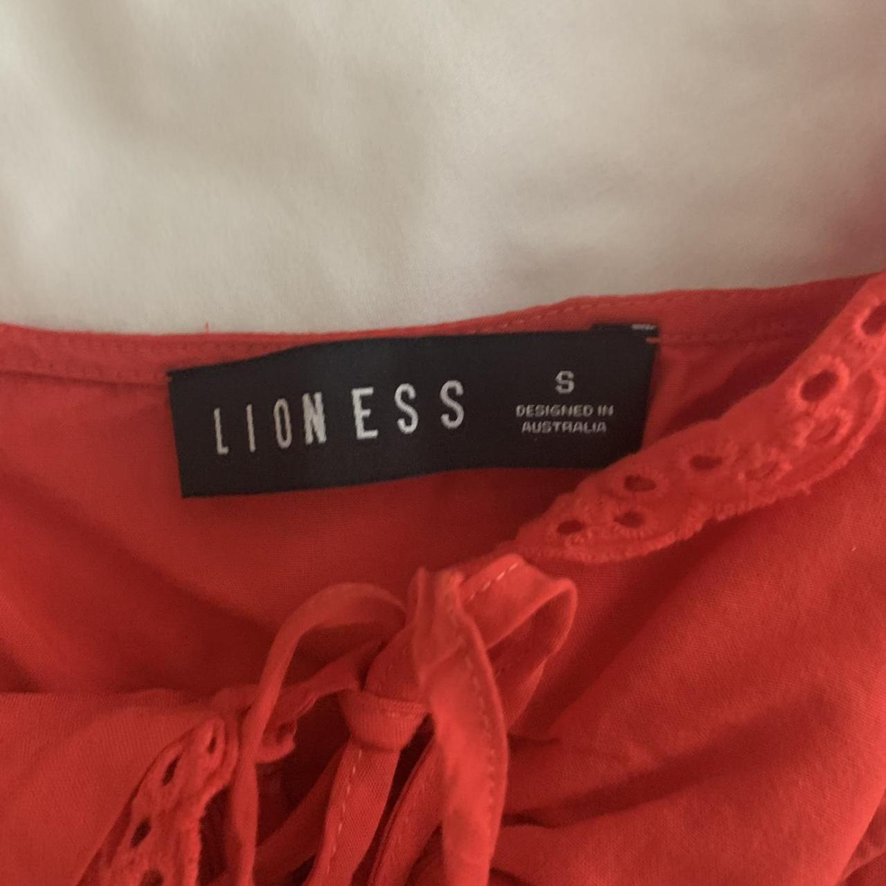 lioness urban outfitters red cami tank top with... - Depop