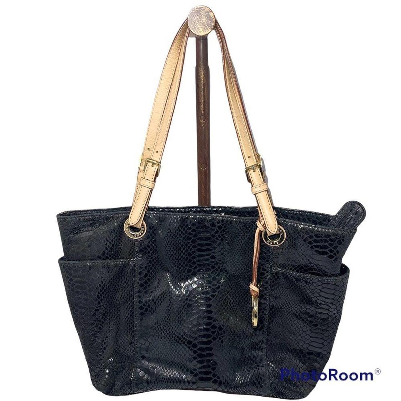 Michael Michael Kors Black Snake Print Tote Bag.... - Depop