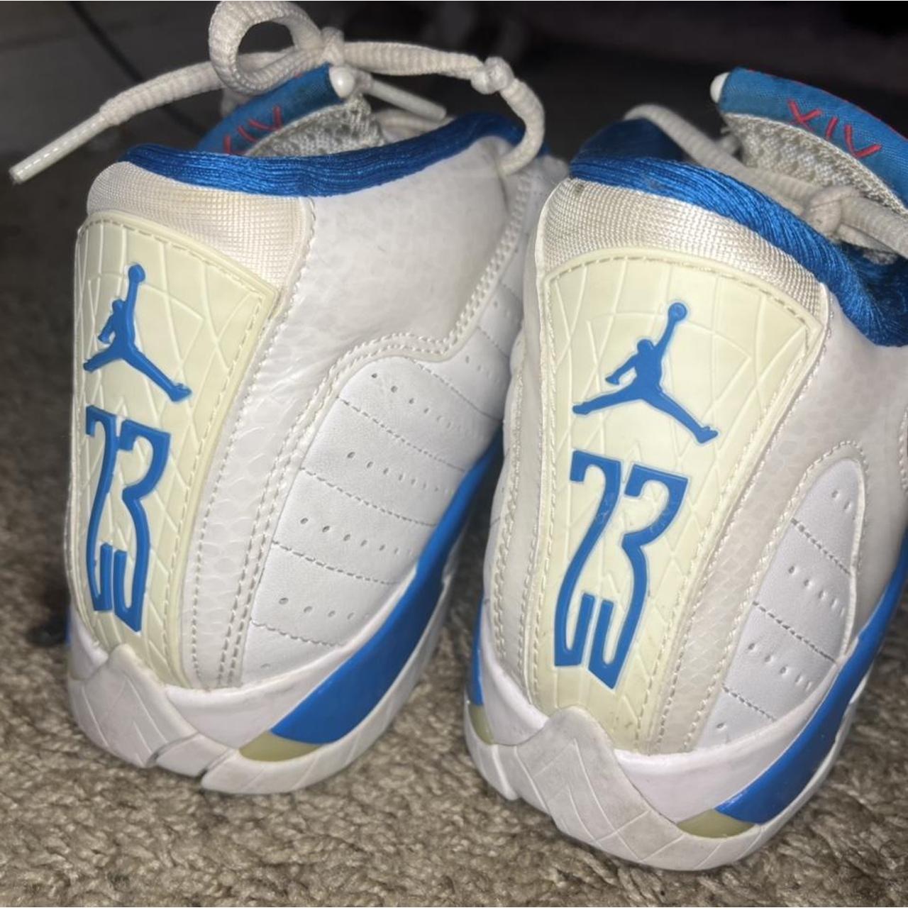 Air Jordan 14 Retro Grade School 'Neptune blue’... - Depop