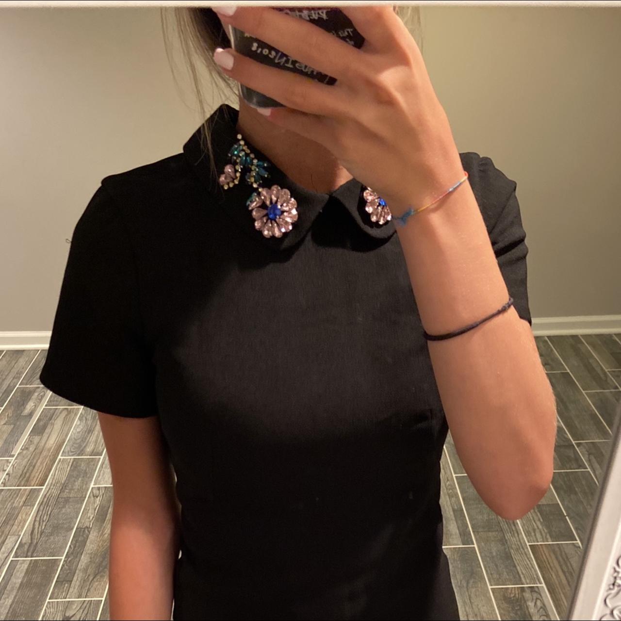 Zara Mimi dress with detachable collar - Depop