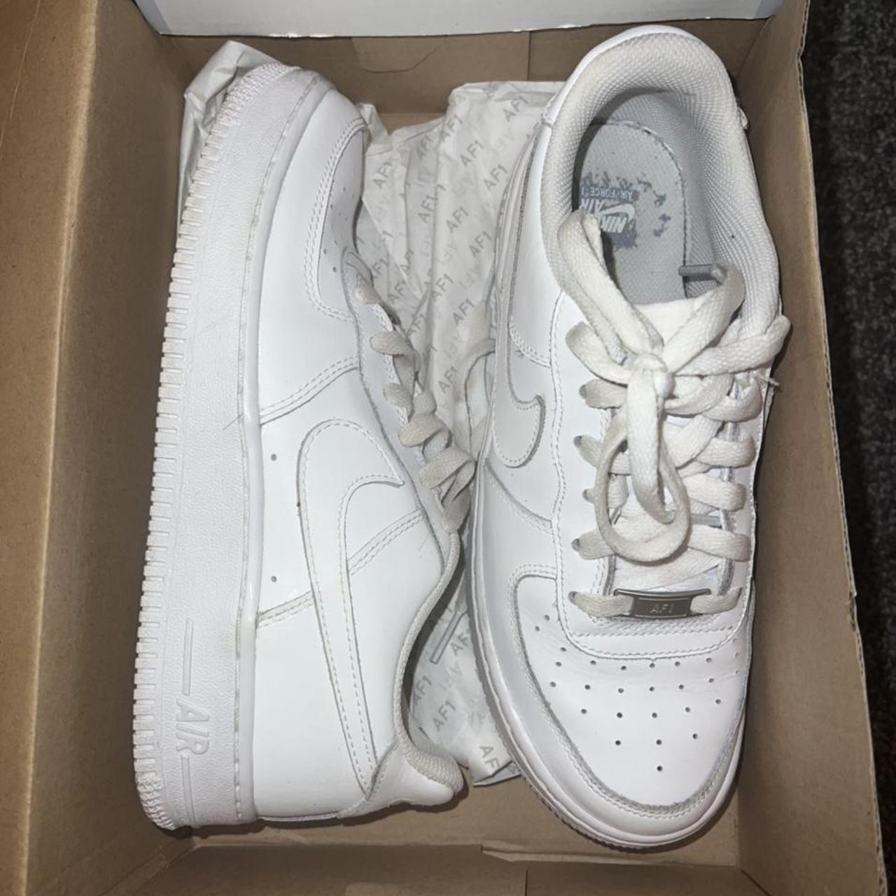Air Force 1s all white, worn twice - size UK 5 - Depop