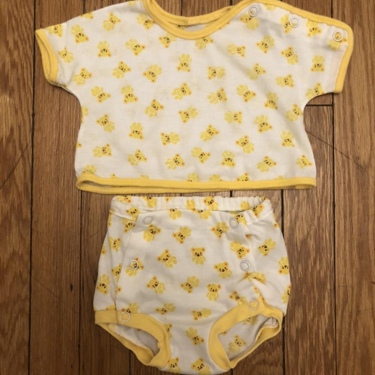 Super cute yellow teddy bear set! No tags but... - Depop
