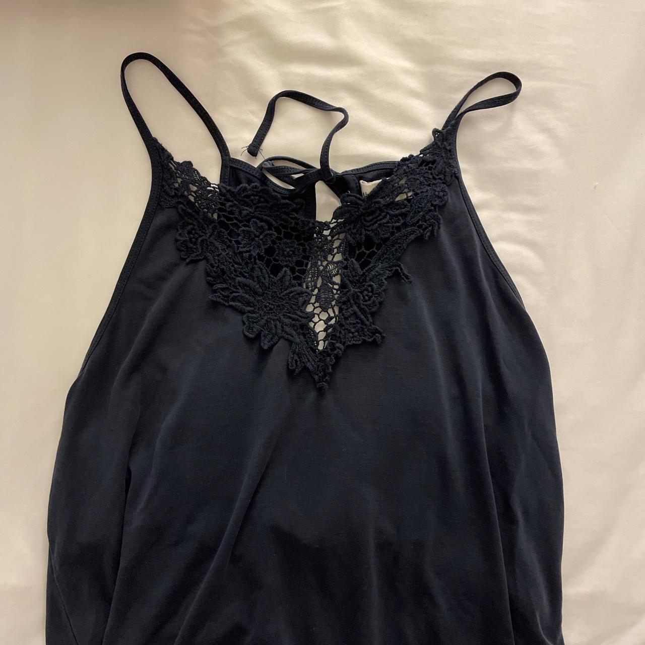 flowy navy blue tank top. size is large but fits... - Depop
