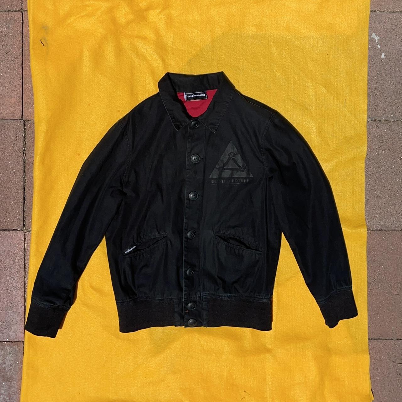 Vintage OBEY bomber with red lining. Discreet brand... - Depop