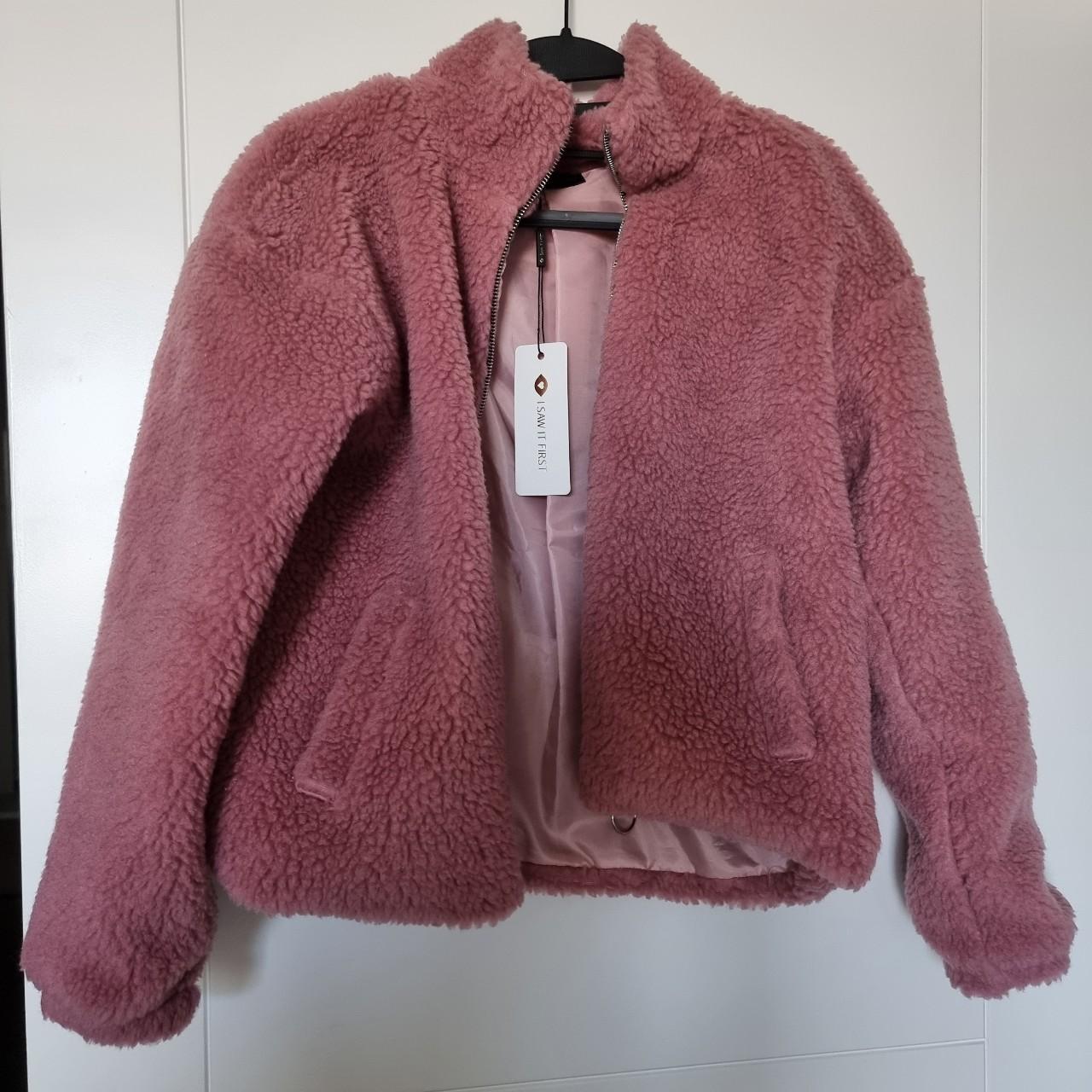 PINK SHERPA JACKET, NEW WITH TAG. SMALL A pink... - Depop