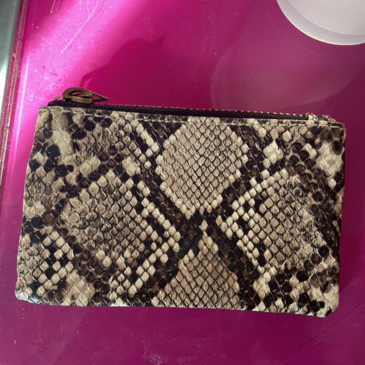 brandy melville snake skin coin pouch partially... - Depop