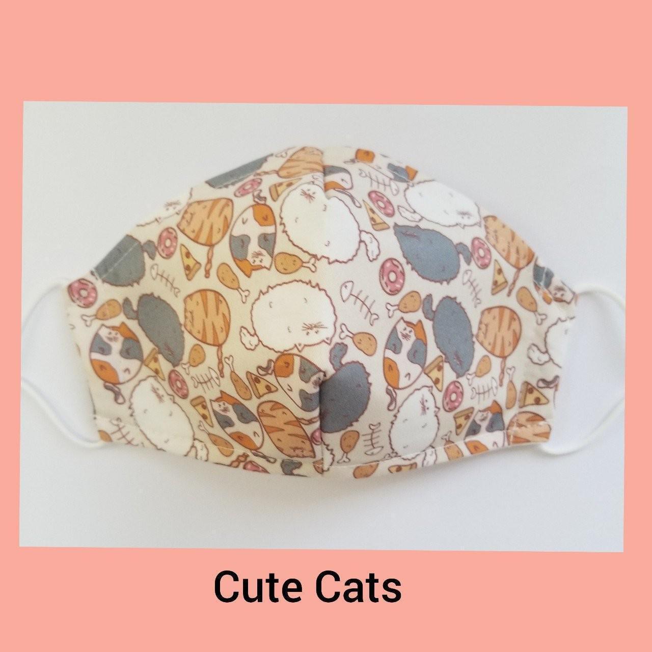 Cute Cats Adult mask. Custom made fabric.... - Depop