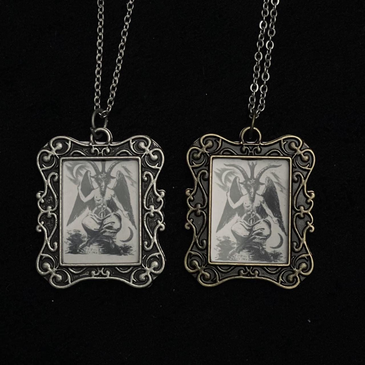 Baphomet cross vintage victorian picture frame... - Depop