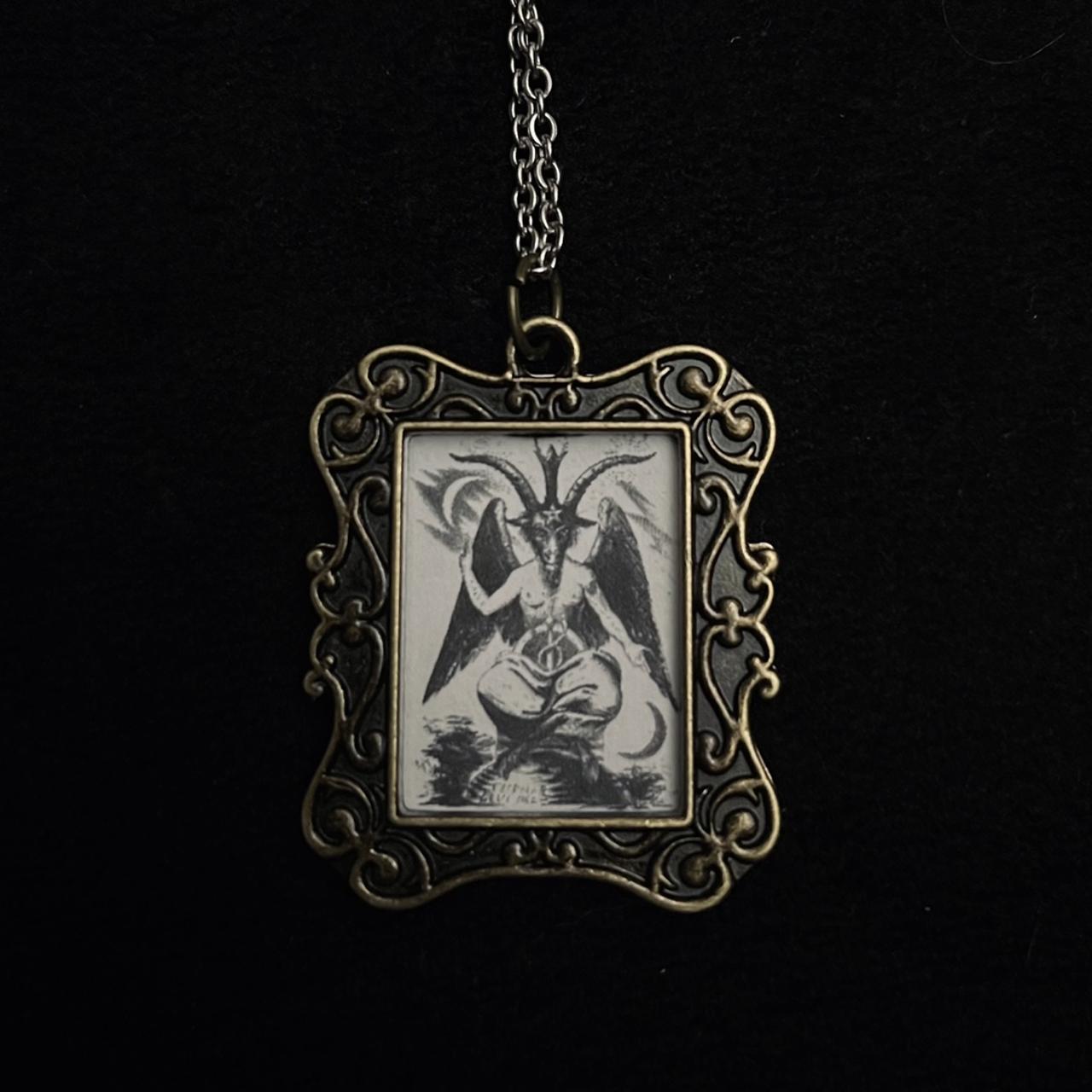 Baphomet cross vintage victorian picture frame... - Depop