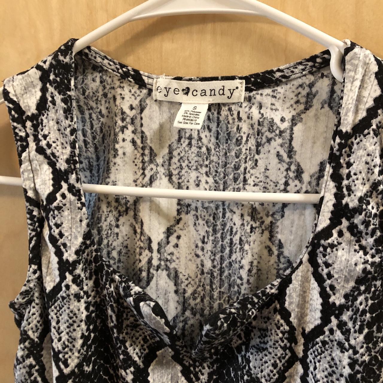 Eye Candy Women's Black and White Bodysuit | Depop