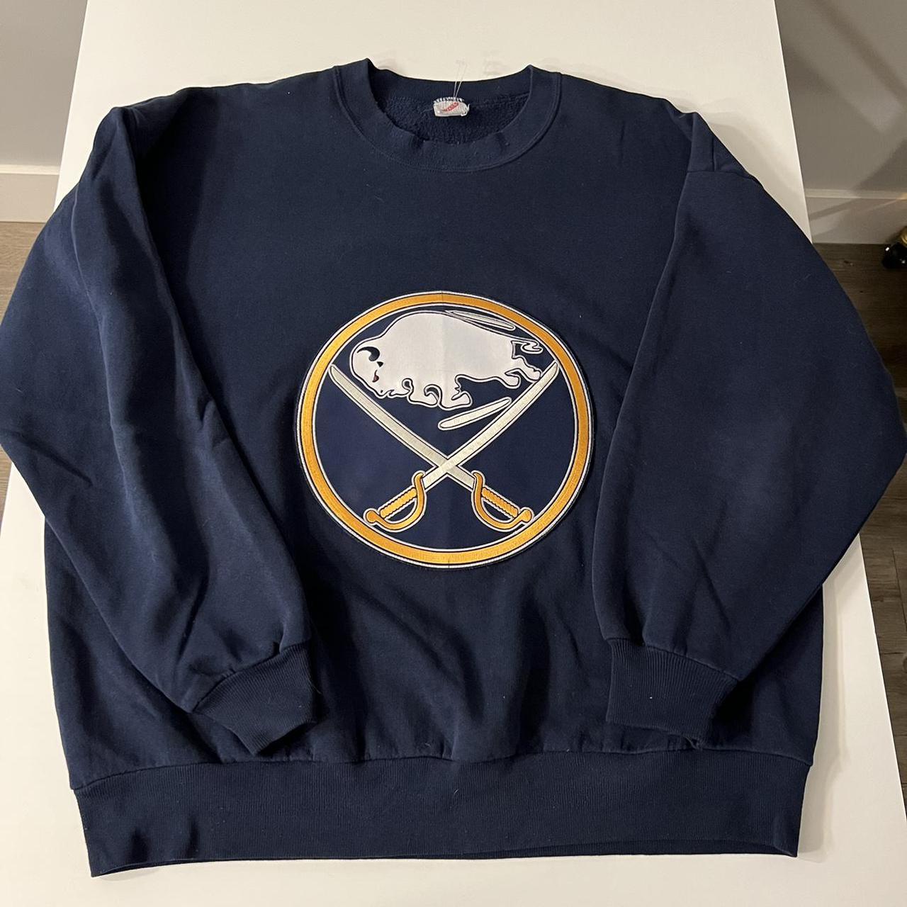 Vintage Crewneck w/ Buffalo Sabres Patch... - Depop