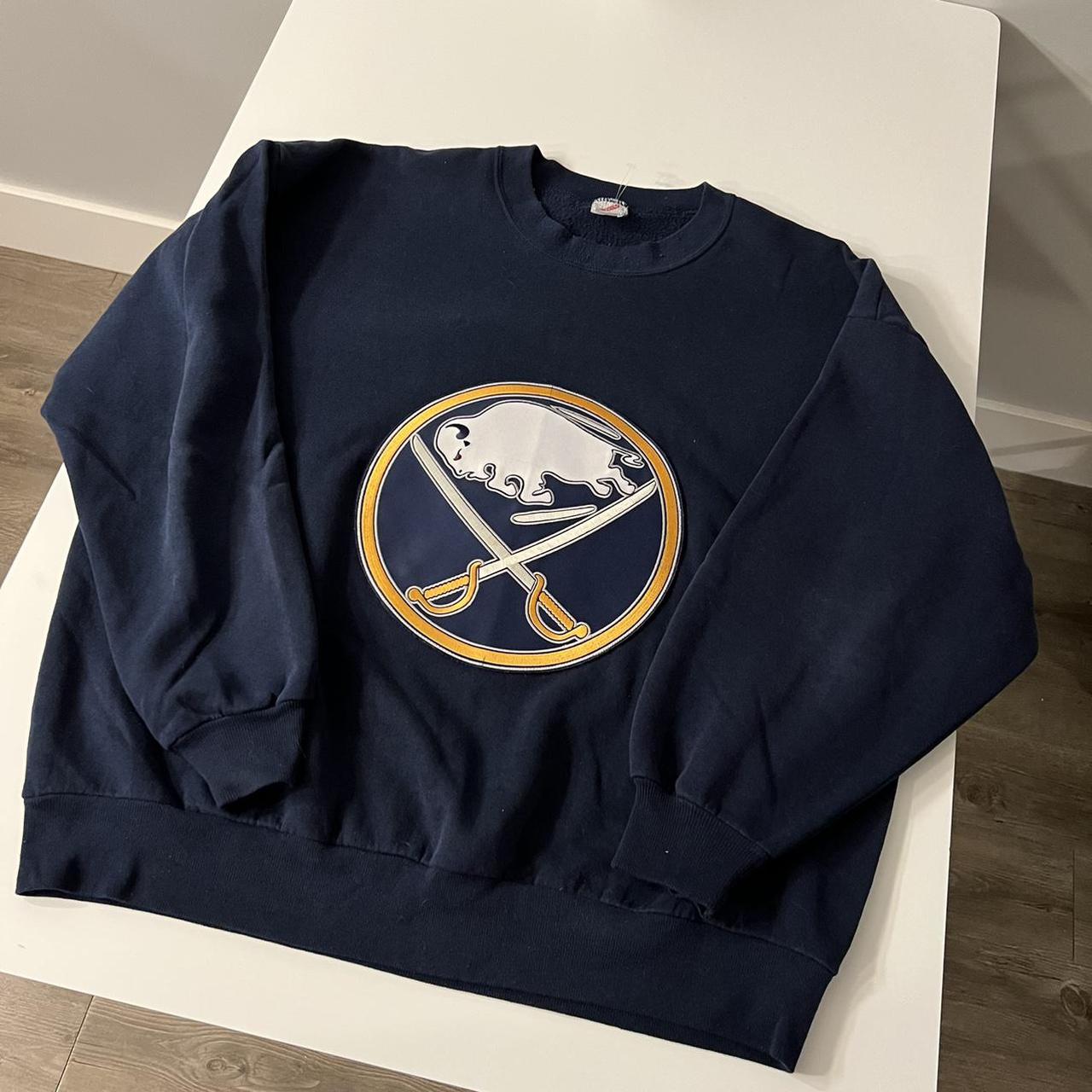 Vintage Crewneck w/ Buffalo Sabres Patch... - Depop