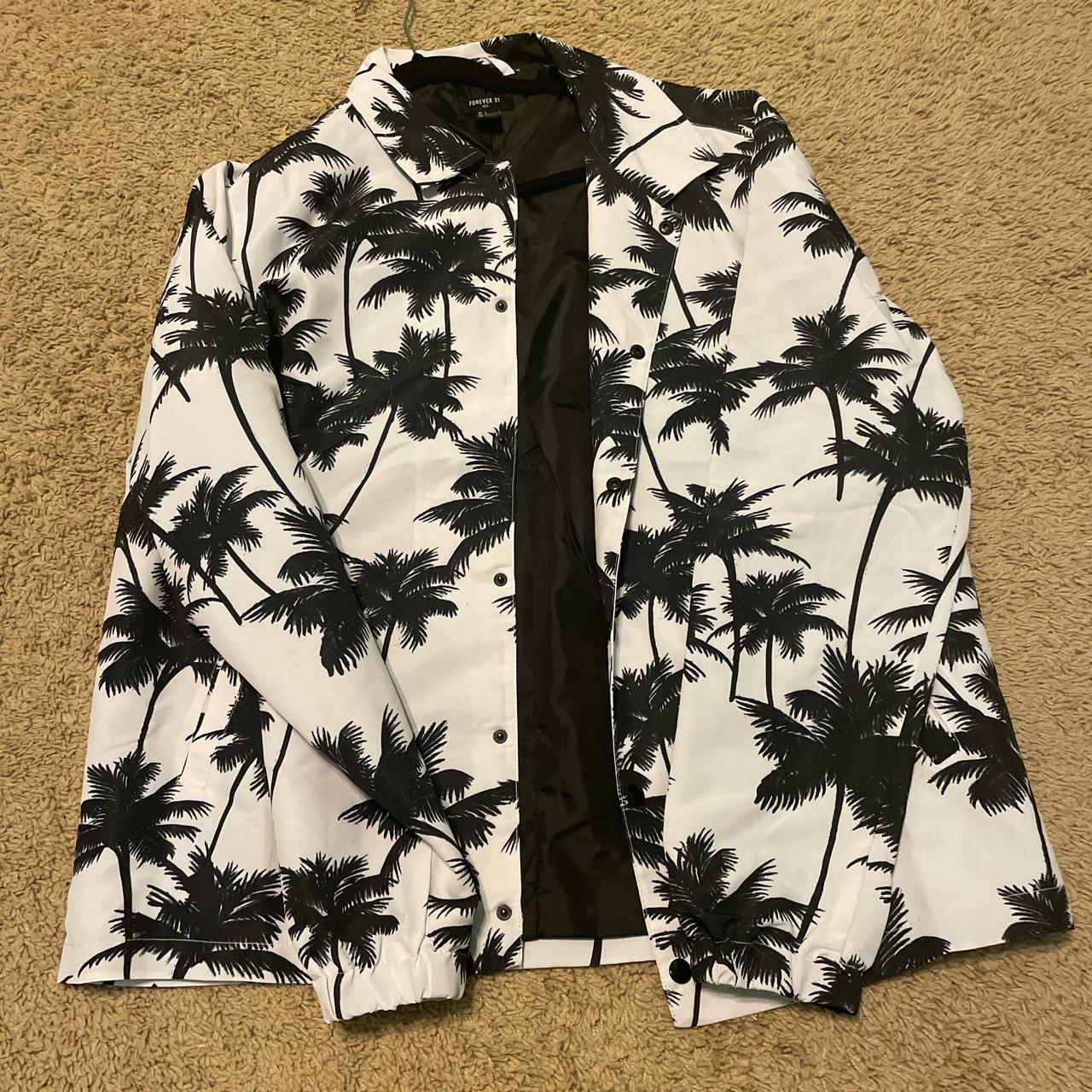 Lightweight forever 21 palm trees jacket Mens large - Depop