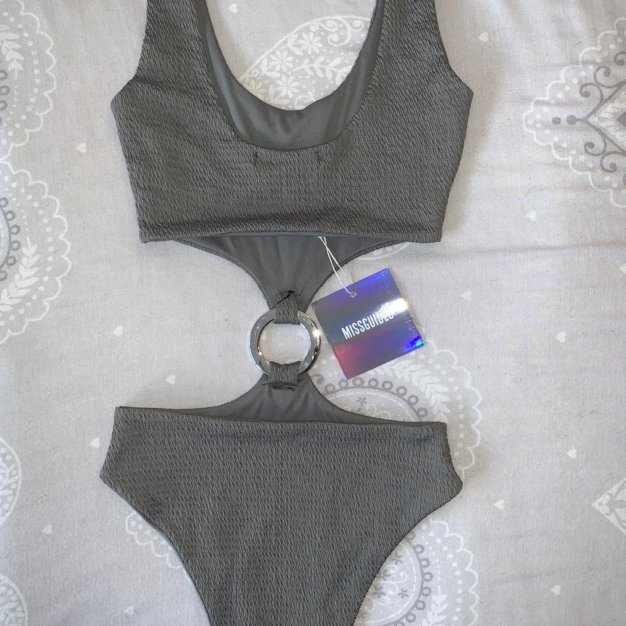 Missguided grey cut out ring detail swimsuit Brand... - Depop