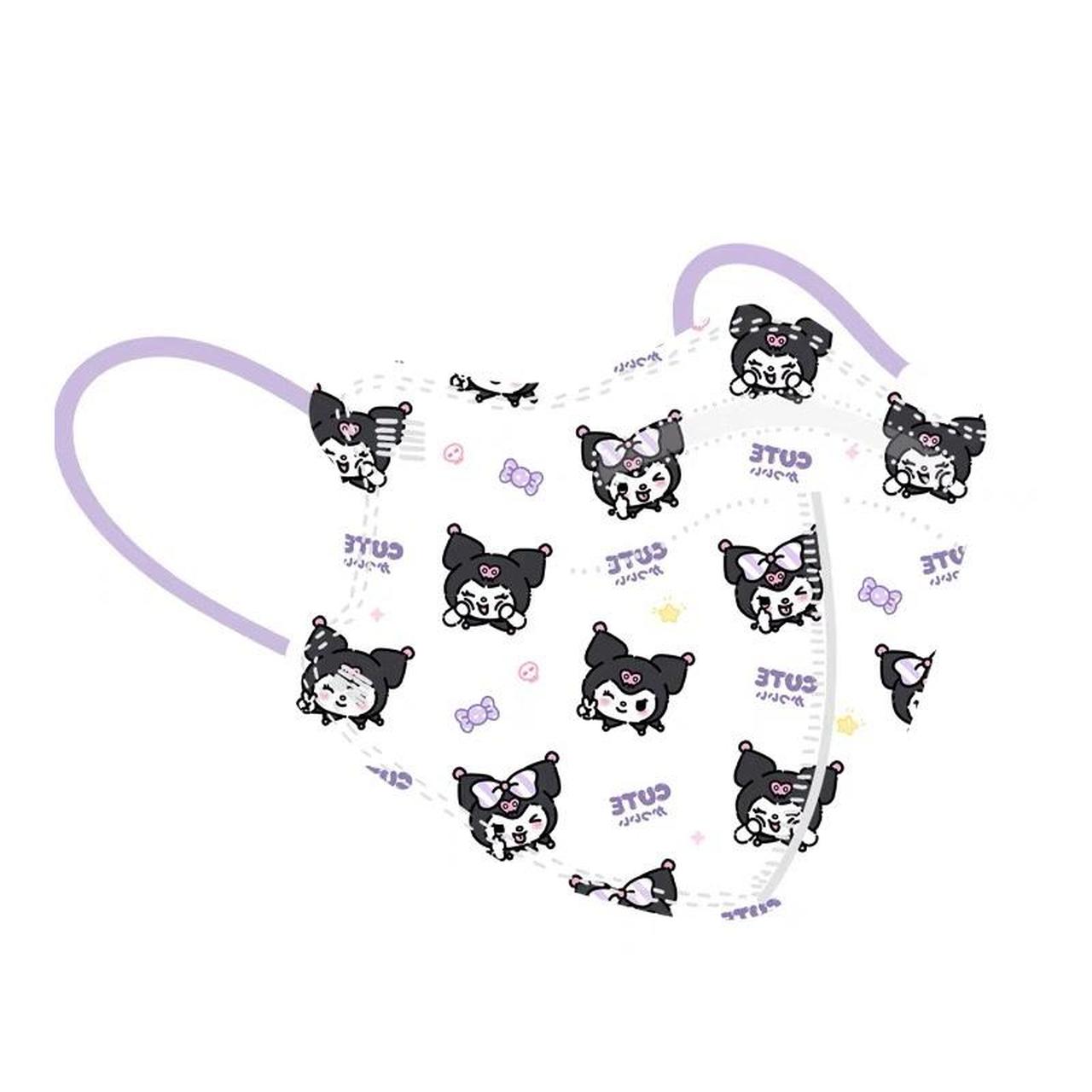 Super cute KUROMI face mask !!!! Three layers... - Depop