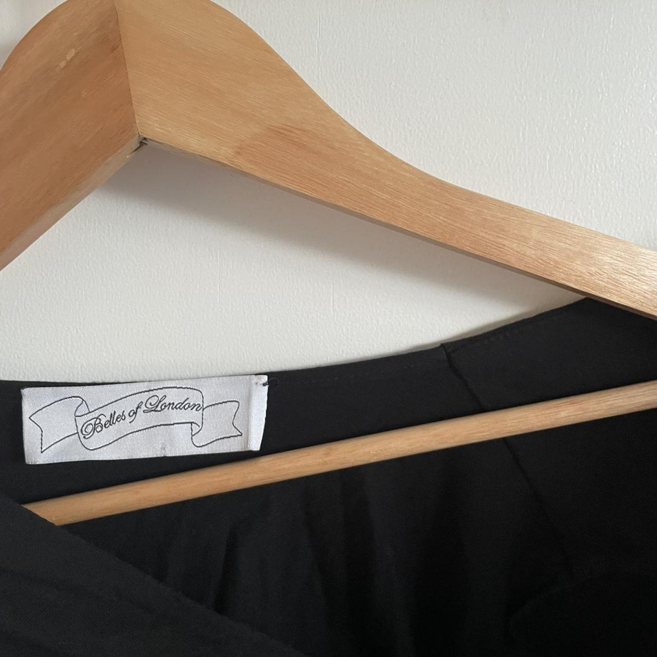 RRP £95: Belles of London black satin v-neck long... - Depop