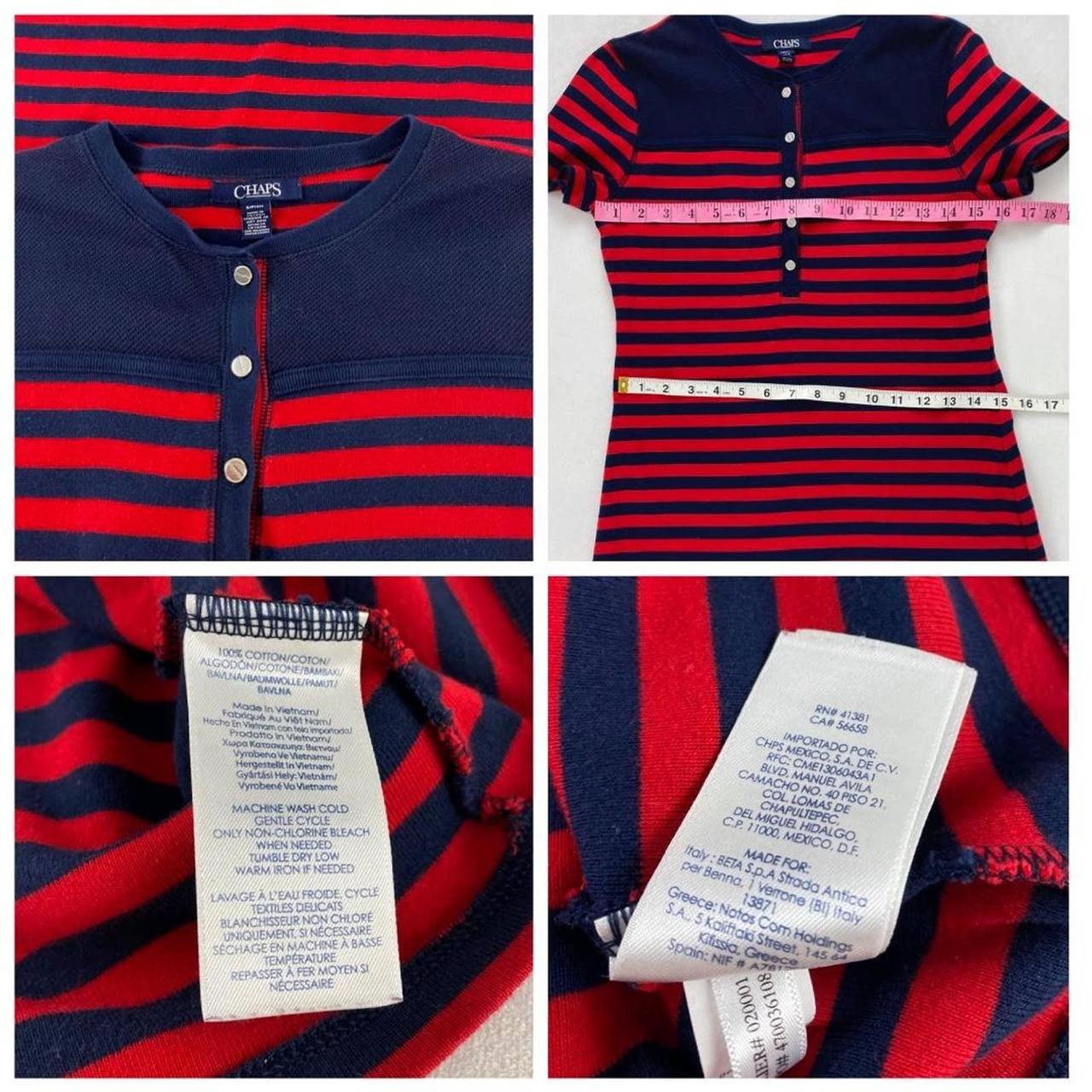 Chaps Women's Blue and Red Dress | Depop