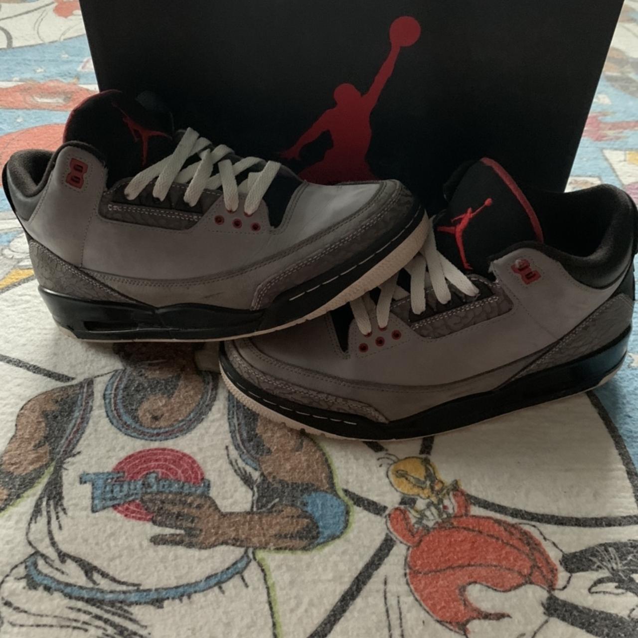 Nike Air Jordan 3 Retro Grey Stealth 136064-003... - Depop