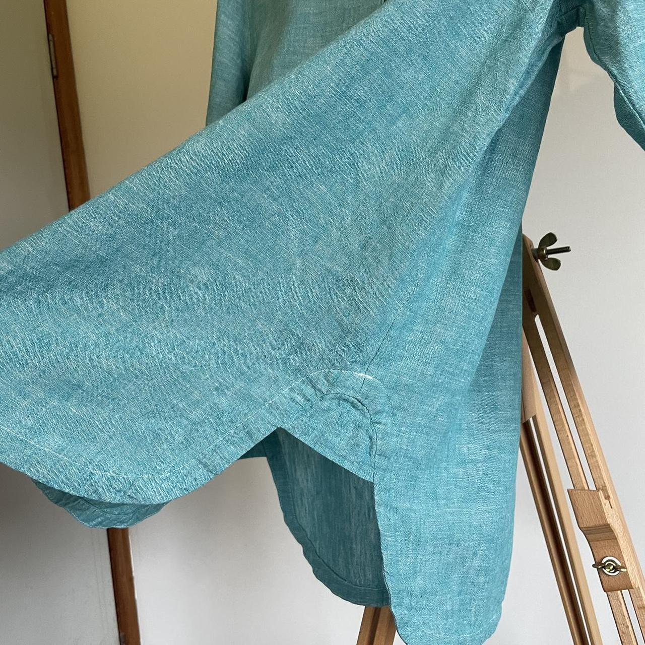 Blue illusion linen/cotton shirt, beautiful... - Depop