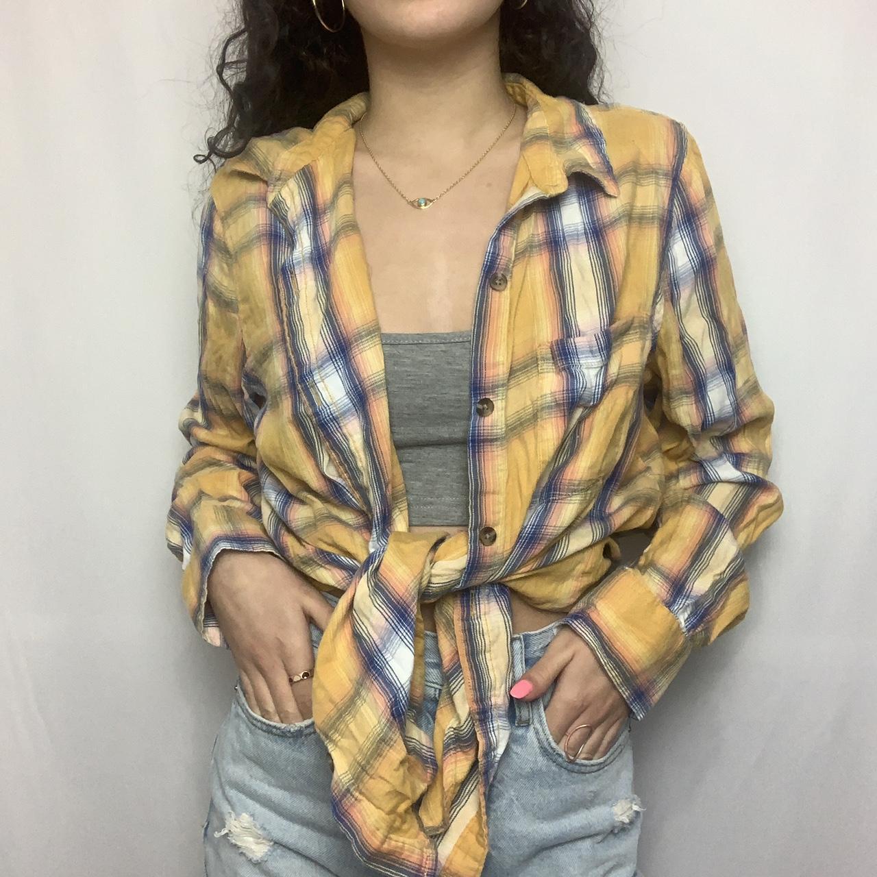 Yellow flannel💛 Size L. Perfect for a cute... - Depop