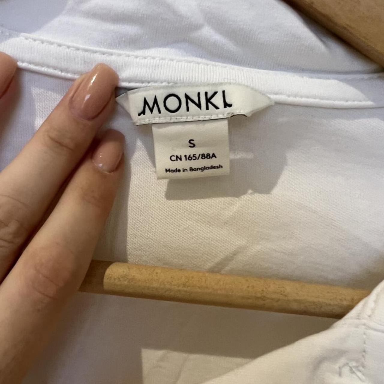 White cotton shirt, monki, size small, boxy... - Depop