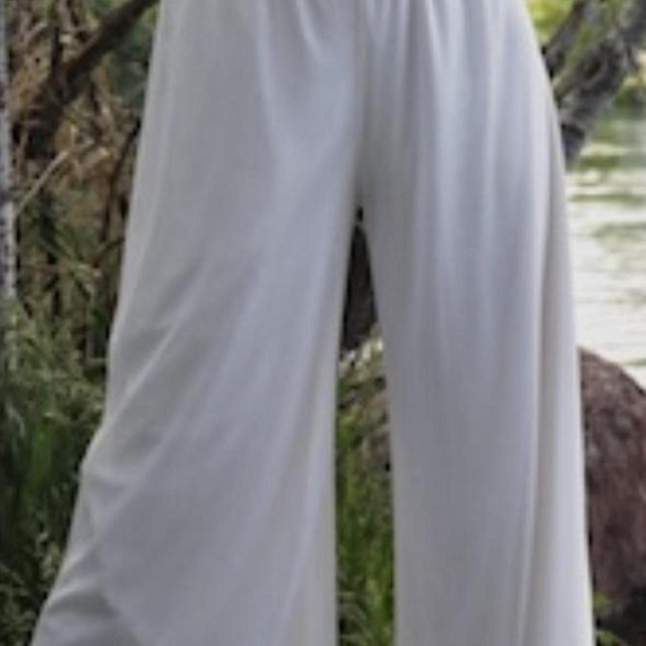 Wide leg sparkly white pants. Size small and... - Depop