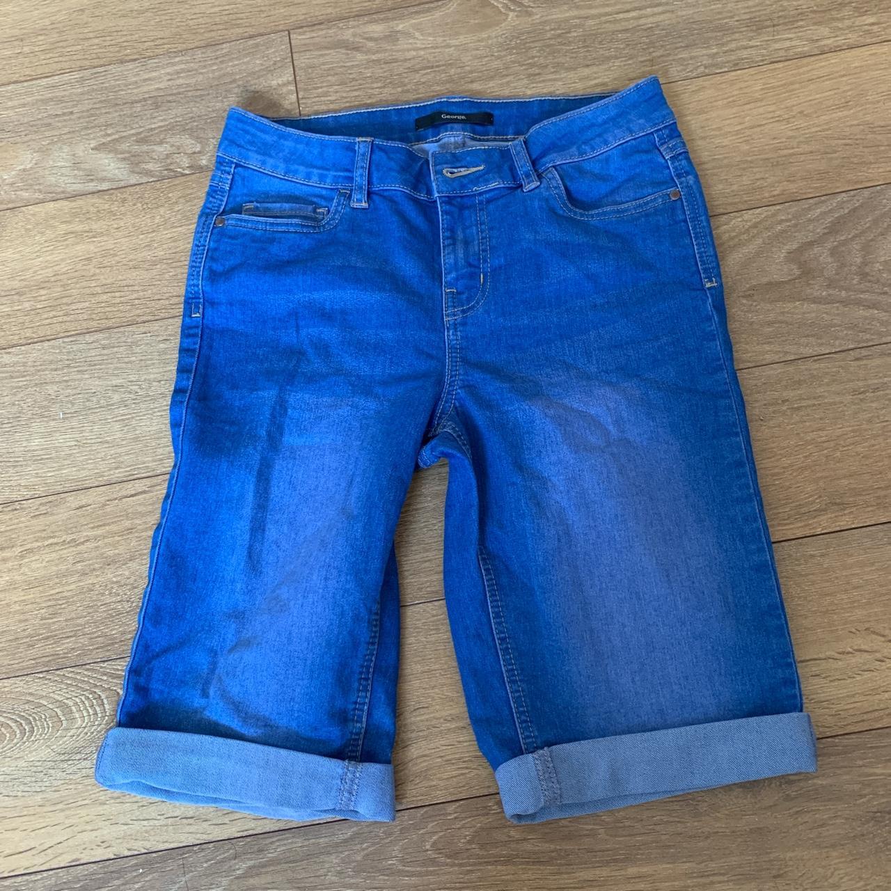 George (Asda) long denim summer shorts - size 8 -... - Depop