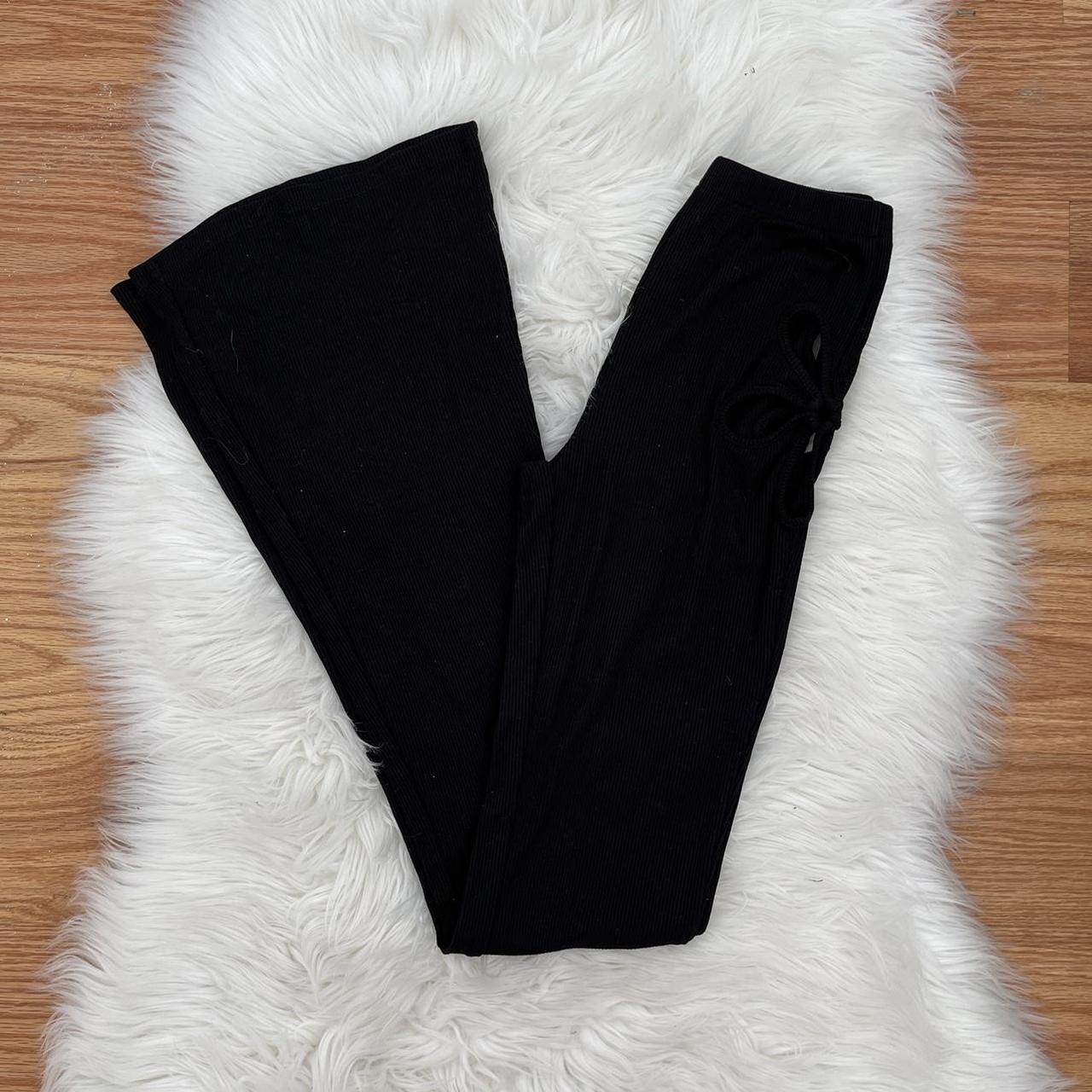 White Fox Boutique black floral cutout pants +... - Depop