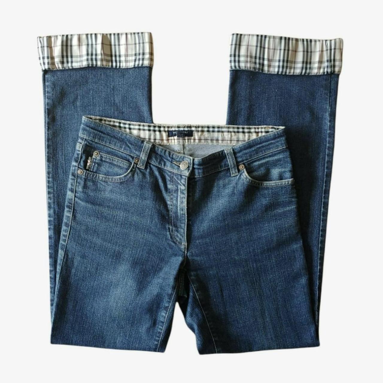 Burberry classic denim jeans with nova check... - Depop