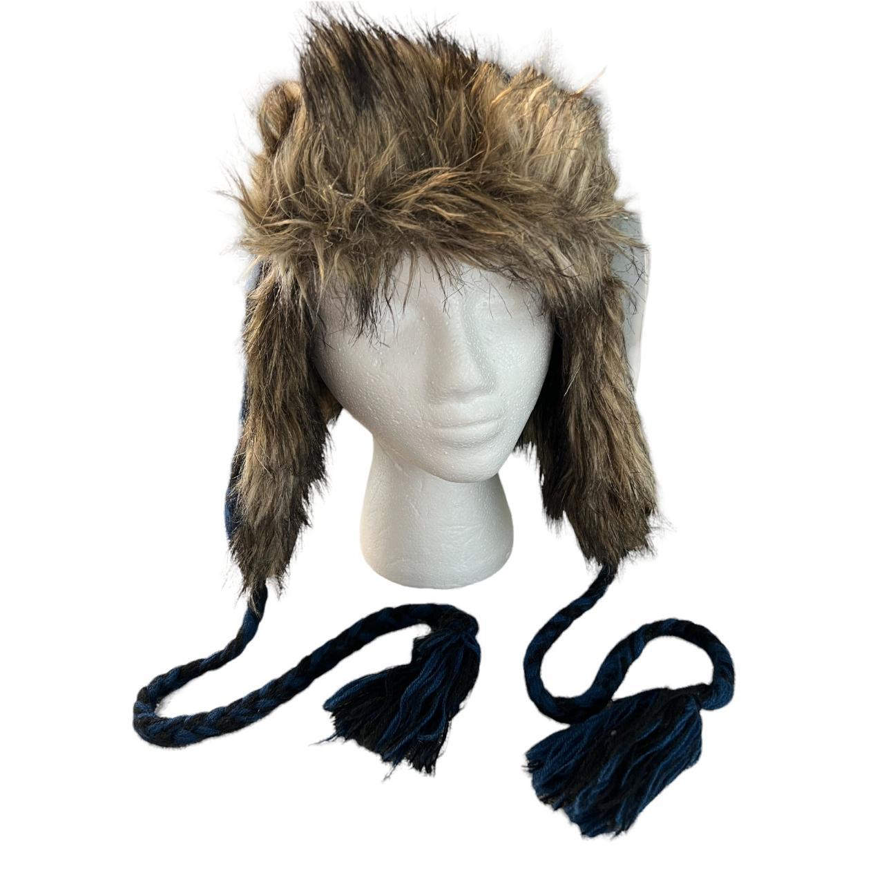American Eagle Trapper cap. Faux Fur. Blue Buffalo... - Depop