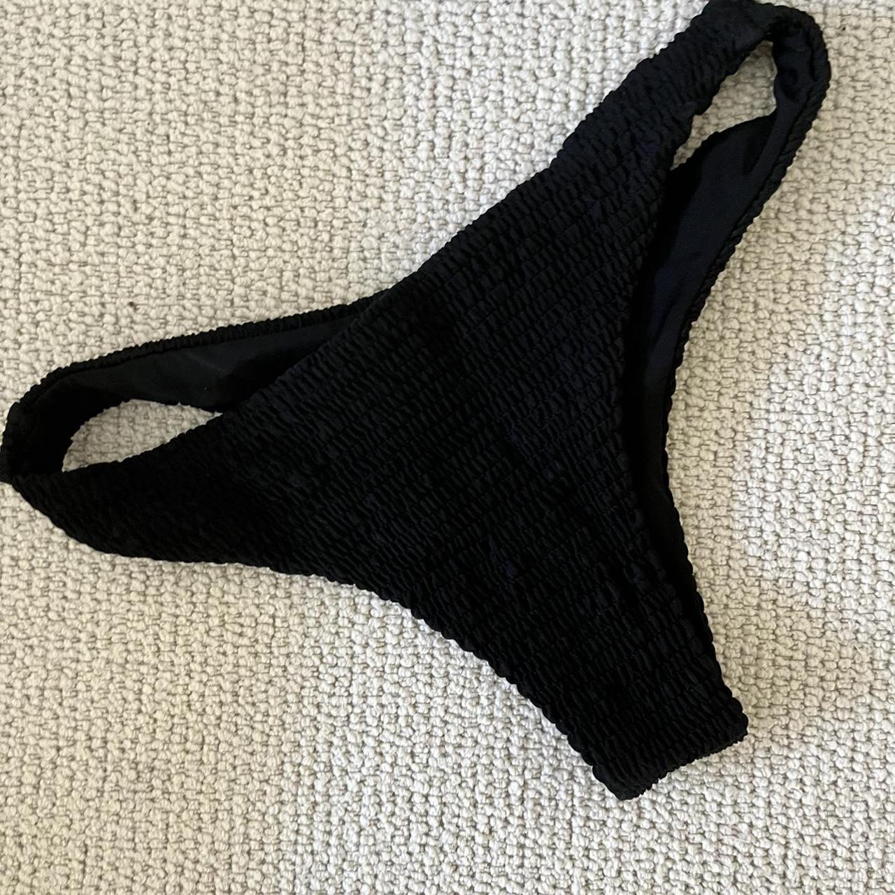 black bikini bottom from wanderlust swim bought in... - Depop
