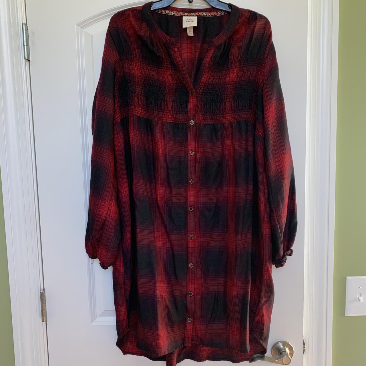red plaid dress 🥀 size XL from Target very... - Depop