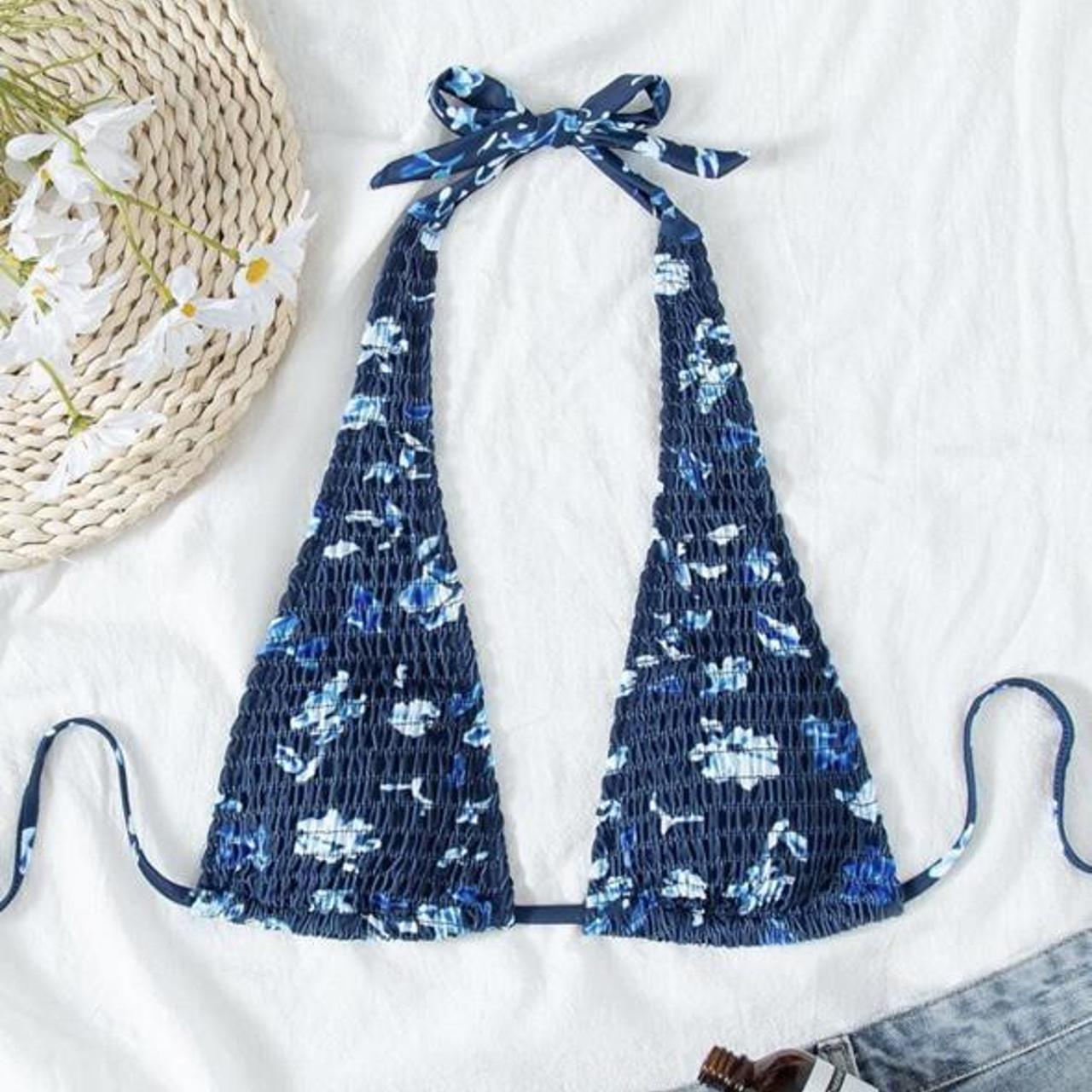 Blue bathing suit set, swimwear set • never worn,... - Depop