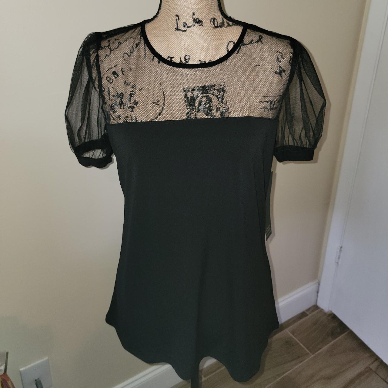 Black Mesh Always Indigo Top Size L #mesh #goth... - Depop