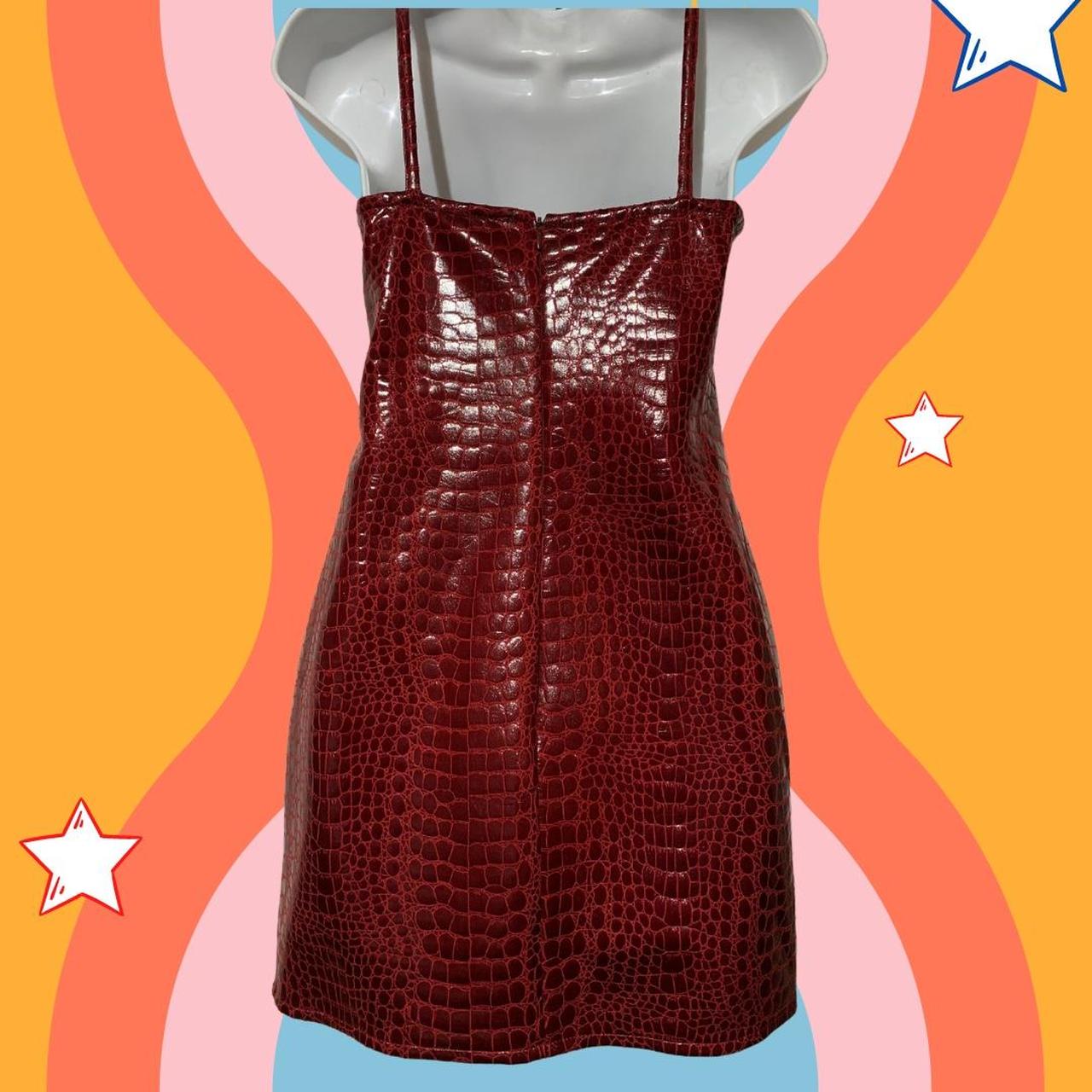 Motel Rocks Croc Dress Beautiful red wine color Faux... - Depop