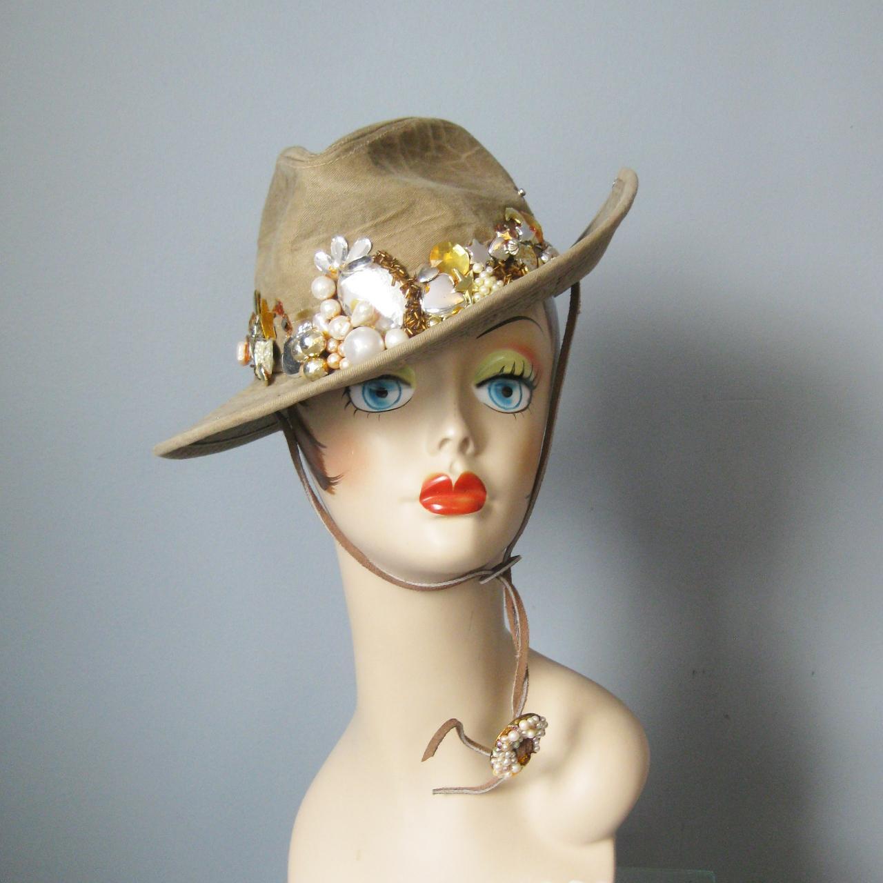 H! by Henry Holland Women's Tan Hat | Depop