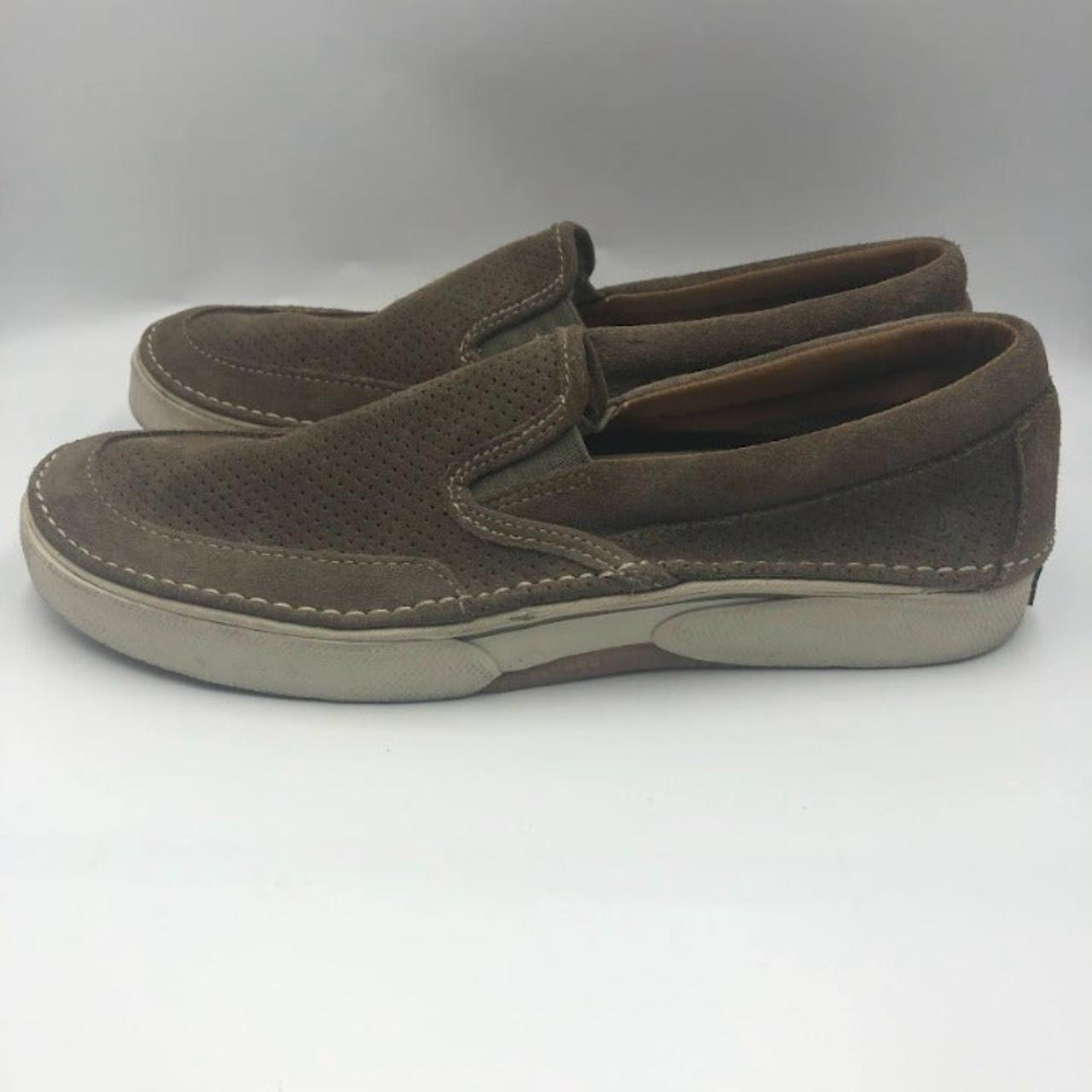 Sperry Men's Tan Suede Leather Slip On Sneakers Top... - Depop