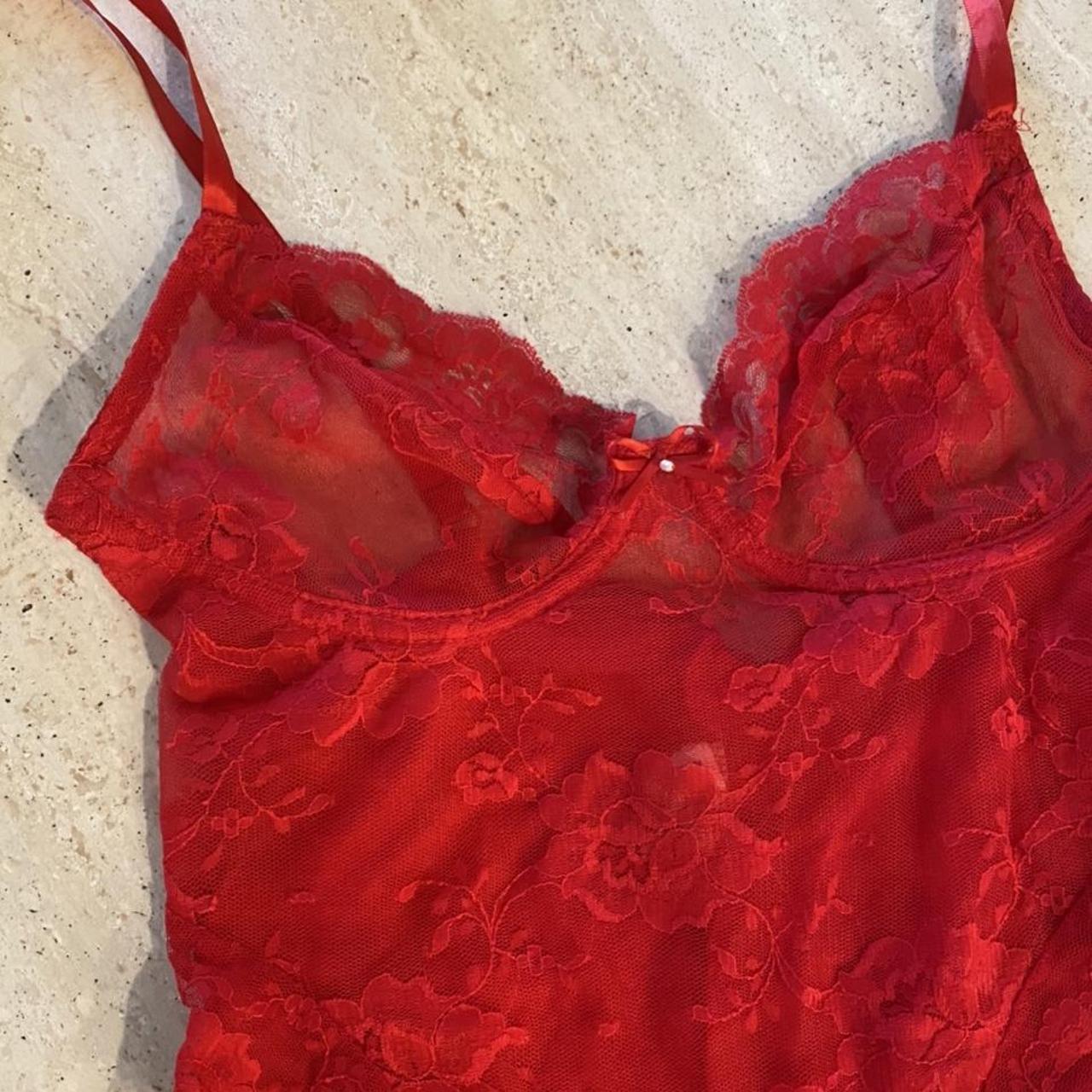 Red lace teddy/ bodysuit size medium Gorgeous... - Depop