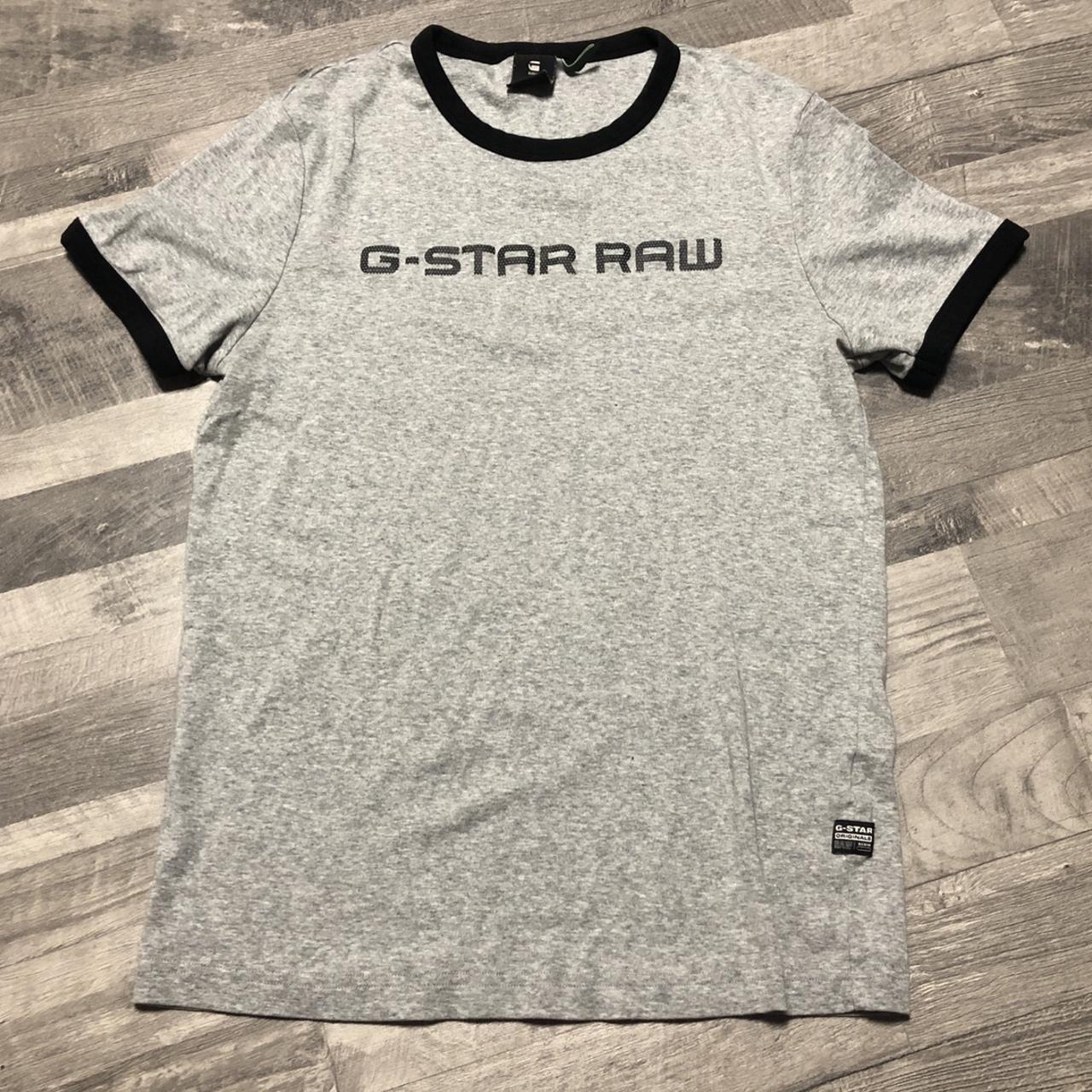 🔥G-STAR RAW soft gray T-shirt with black trim around... - Depop