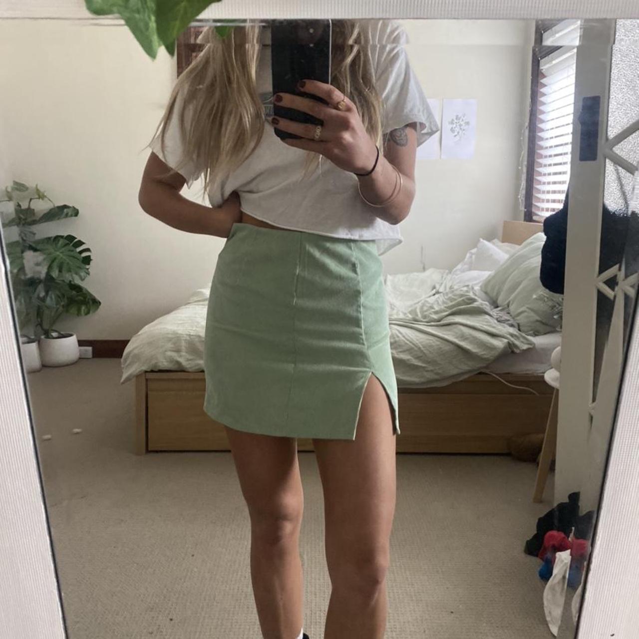 MINT GREEN MINI SKIRT SIZE 8 Brand unknown - Depop