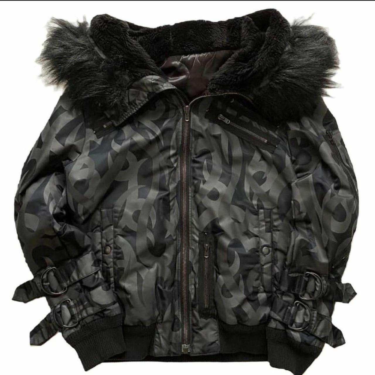 Number Nine tribal camo bondage bomber... - Depop