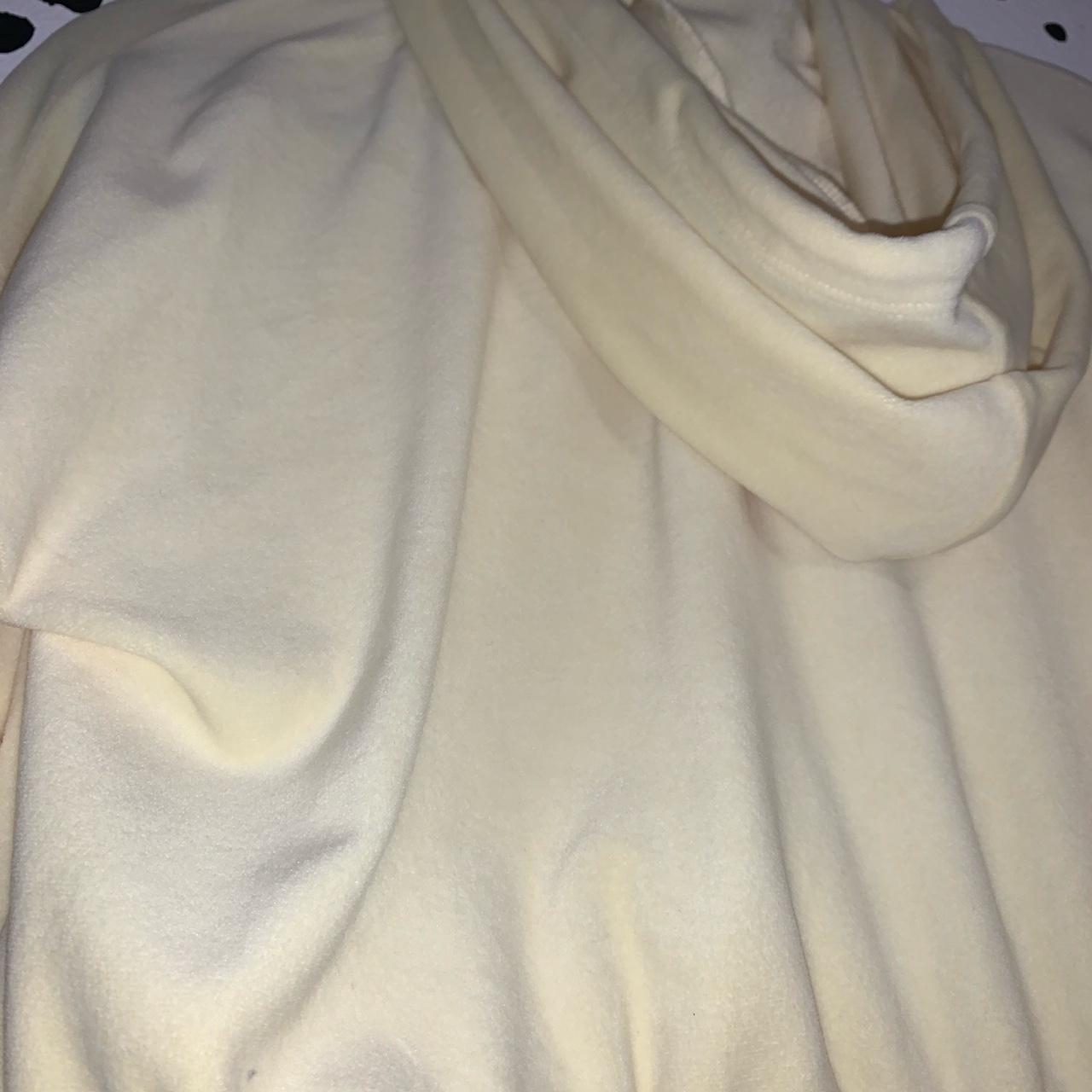 Pale yellow hooded suede jacket Sooo comfortable... | Depop