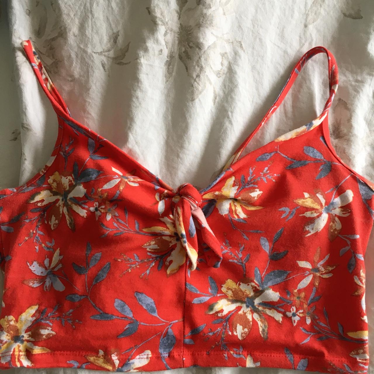 Primark red crop vest Tie front Would fit... - Depop