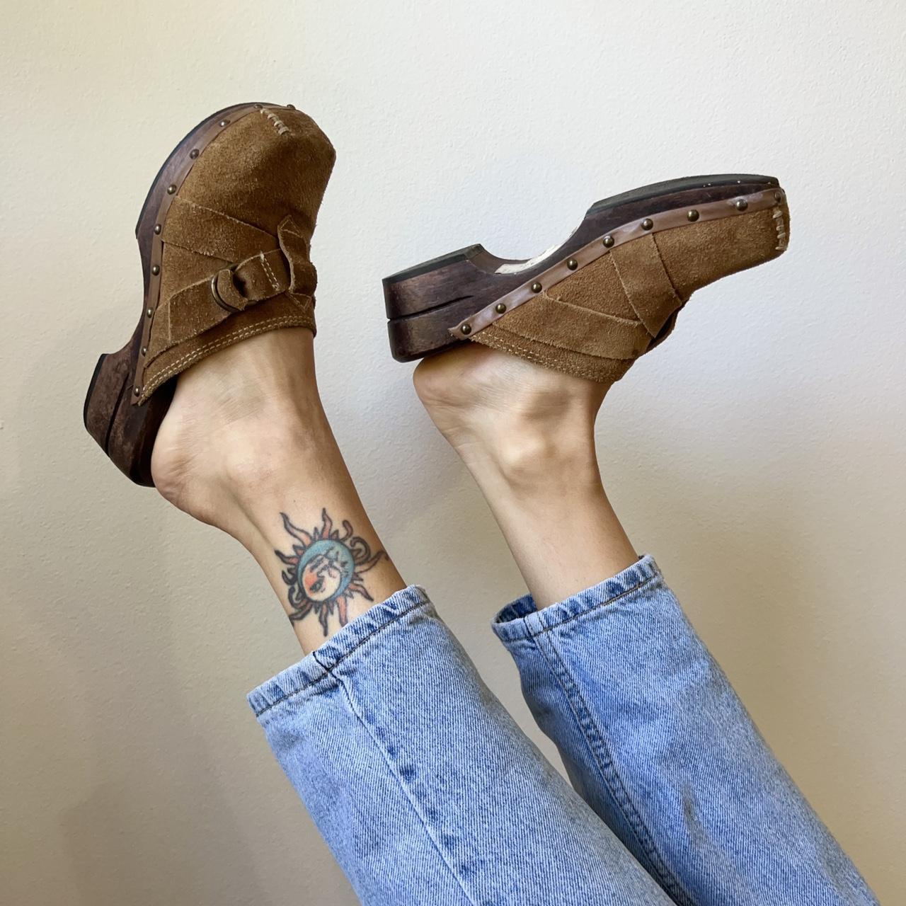 Vintage 90s wooden Skechers clogs Made in Brazil... - Depop