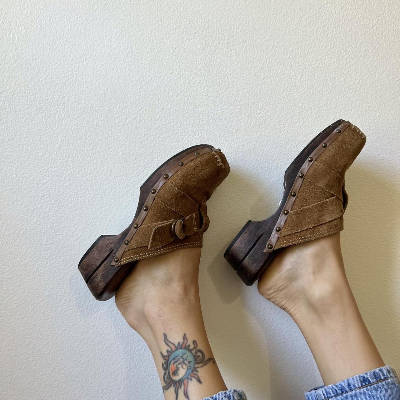 Vintage 90s wooden Skechers clogs Made in Brazil... - Depop