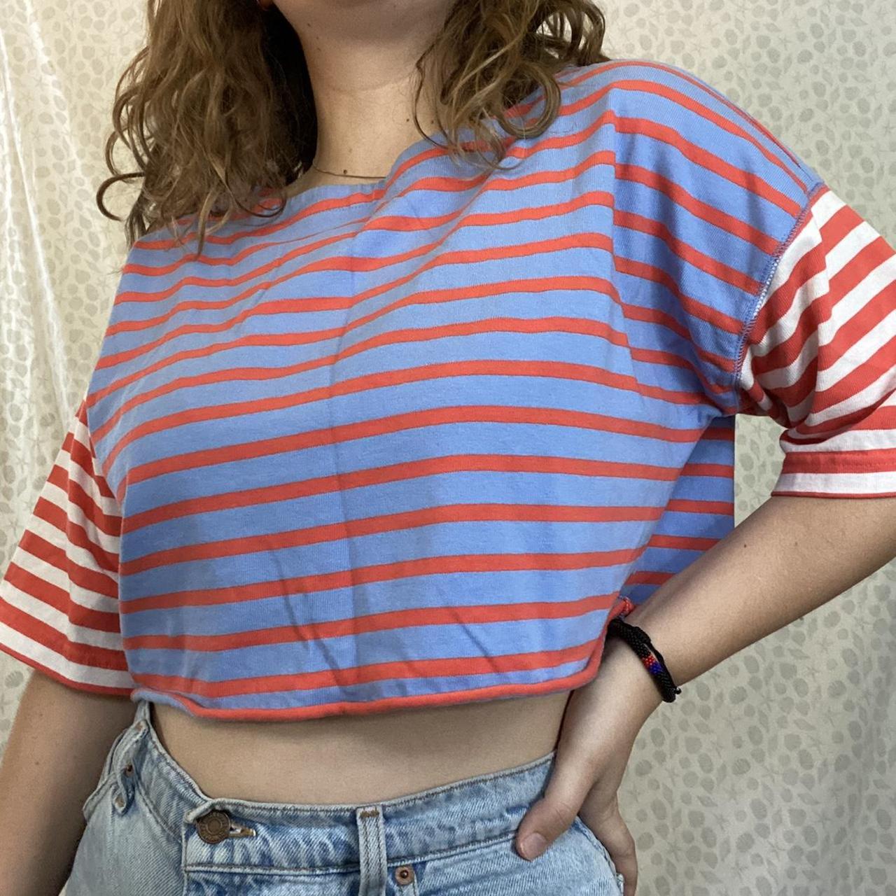 🌸gap boxy fit striped funky crop top🌸 always get... - Depop